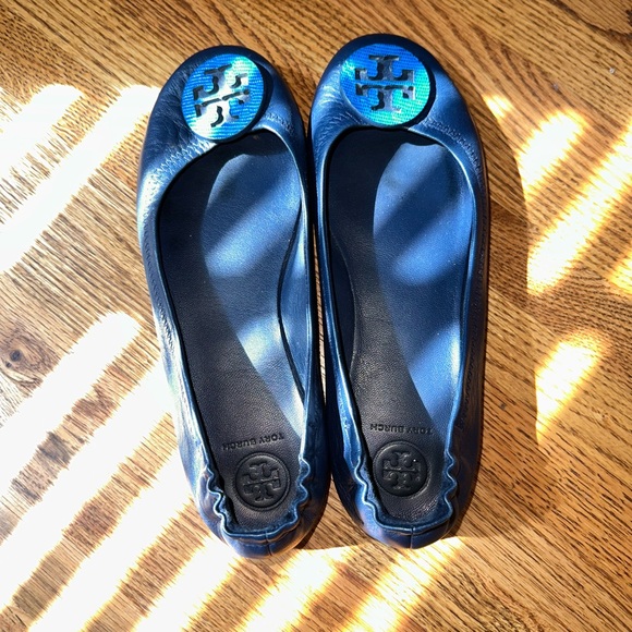 Tory Burch | Shoes | Tory Burch Flats Size 75 Navy Blue With Blue ...